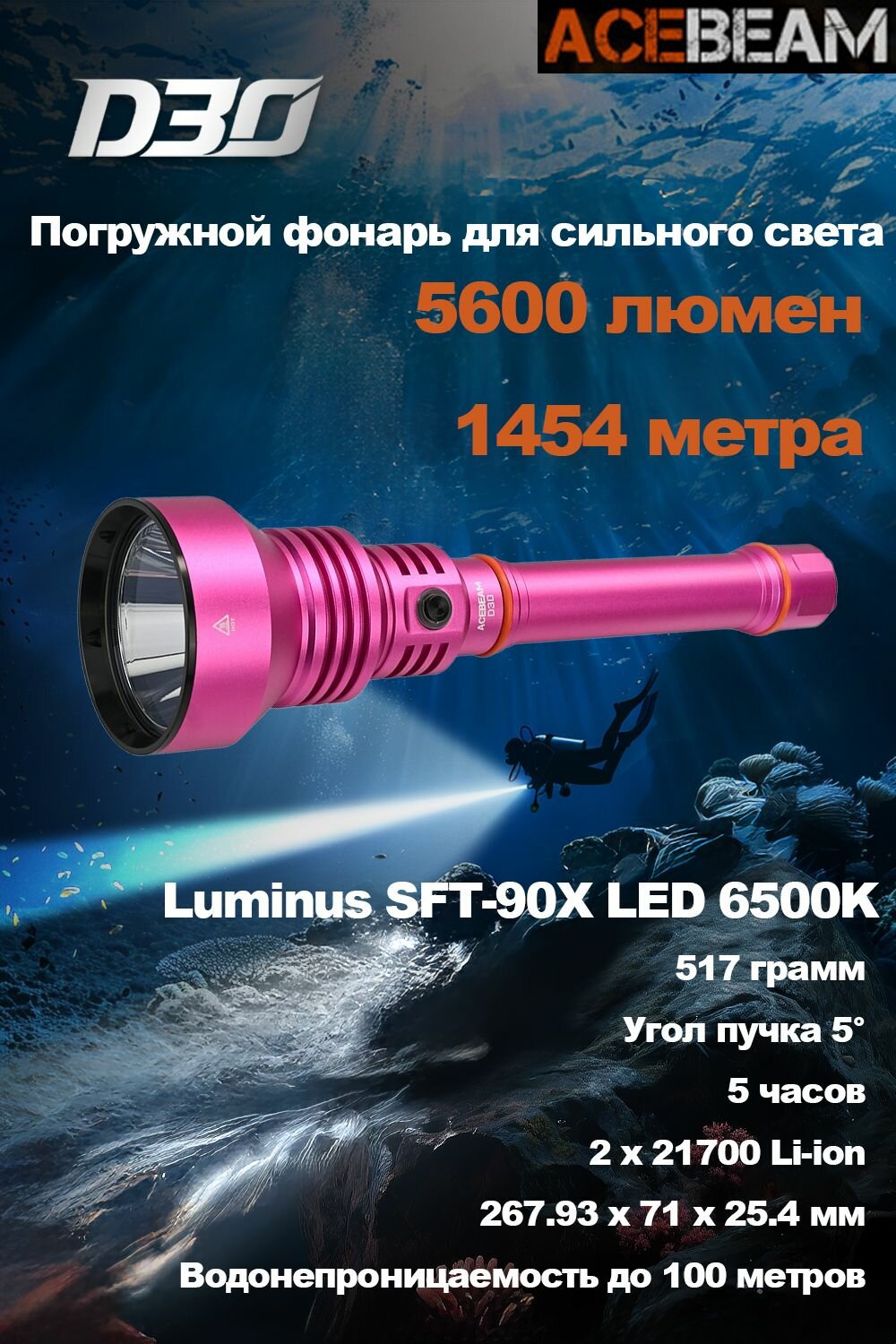 Acebeam Тактический фонарь