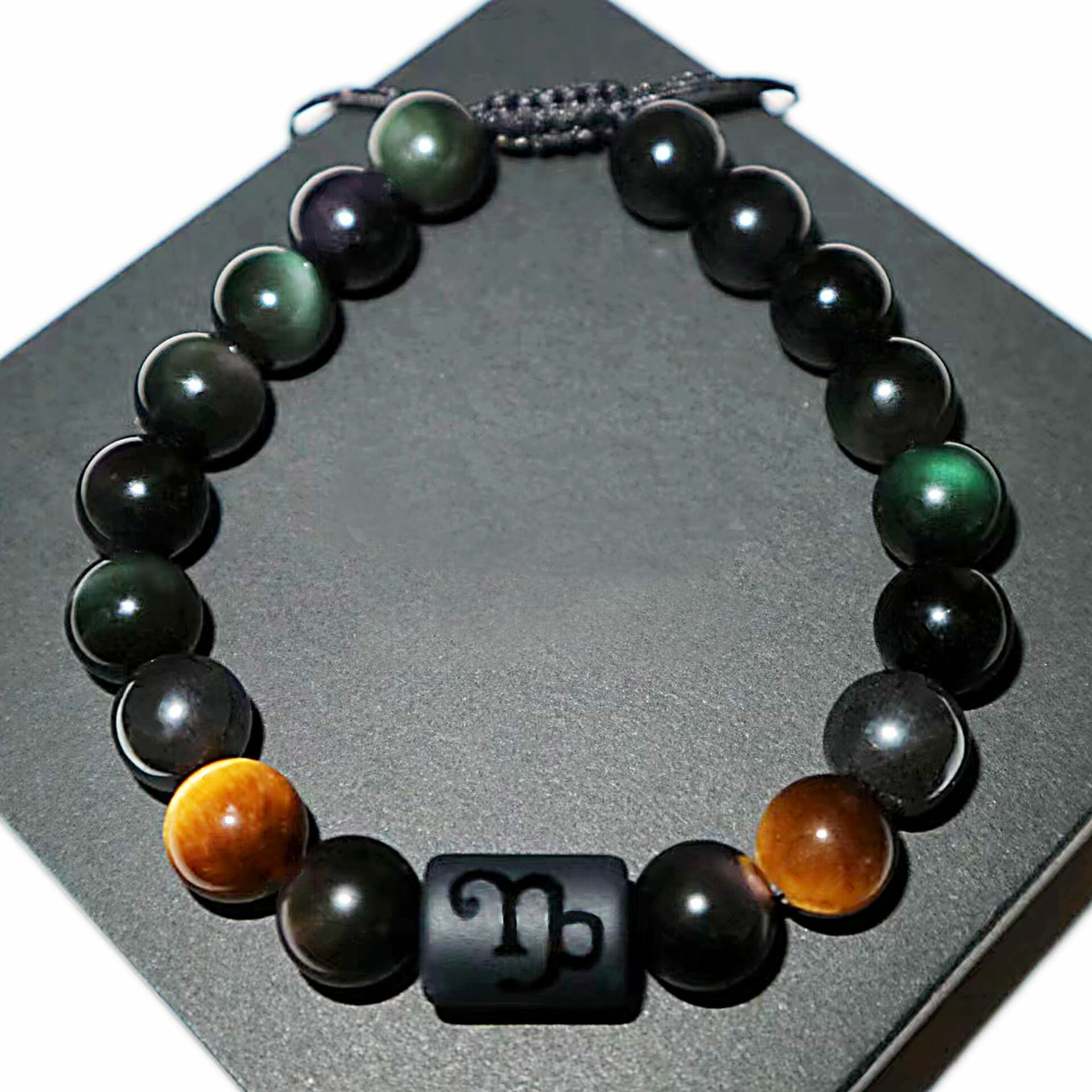 Браслет для гадания, YM Зодиак Обсидиан Кристалл Удача Фортуна