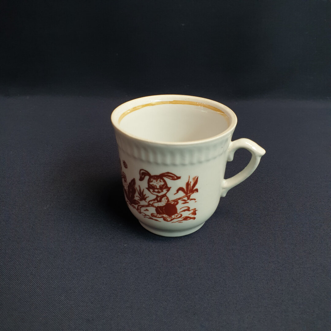 Винтажная чашка Городница детская , фарфор деколь 200 мл, винтаж СССР