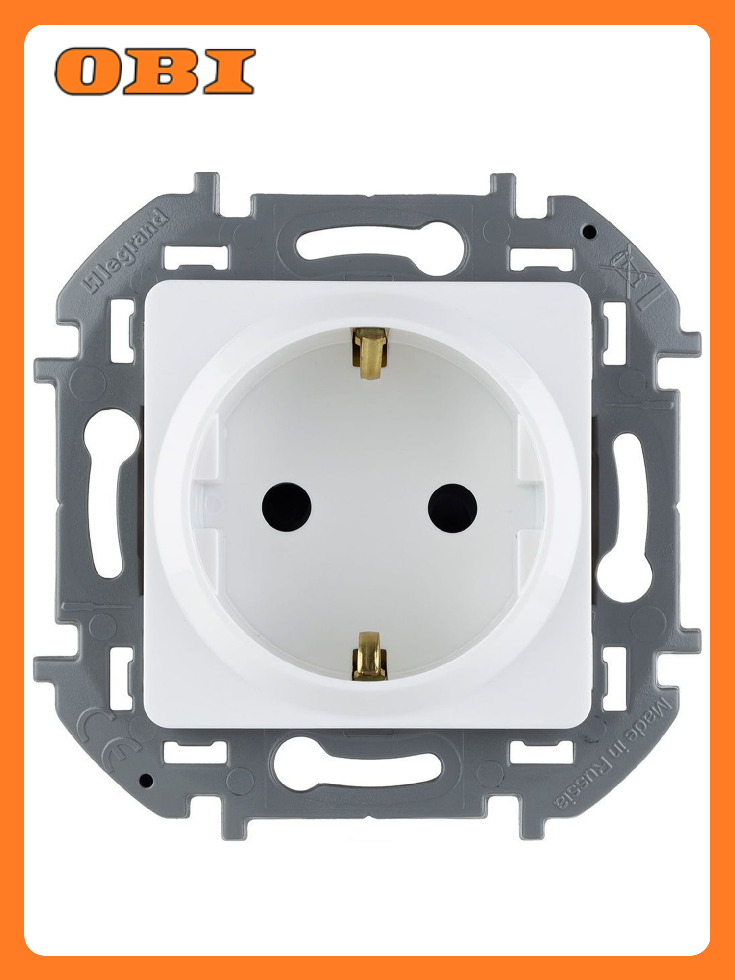 Розетка Legrand Inspiria 673730, белая, с заземляющим контактом, IP20