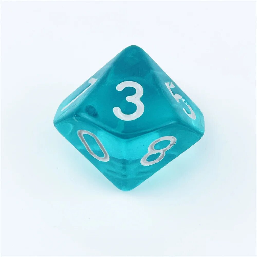 Игральные кости D10 набор из 15 штук D10 sky blue
