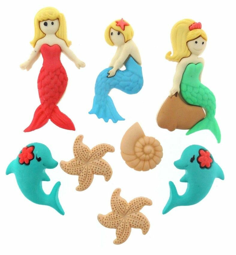 Пуговицы Dress It Up "Русалочки", декоративные, тематические