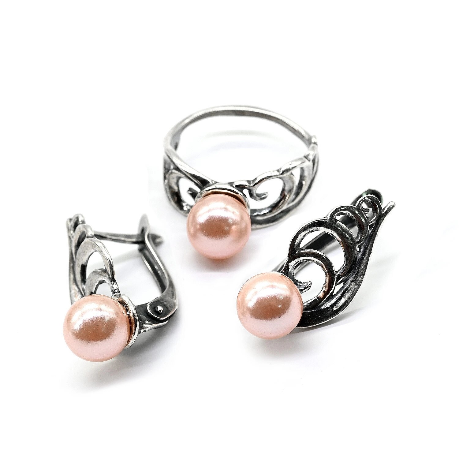 Комплект бижутерии: кольцо, жемчуг имитация