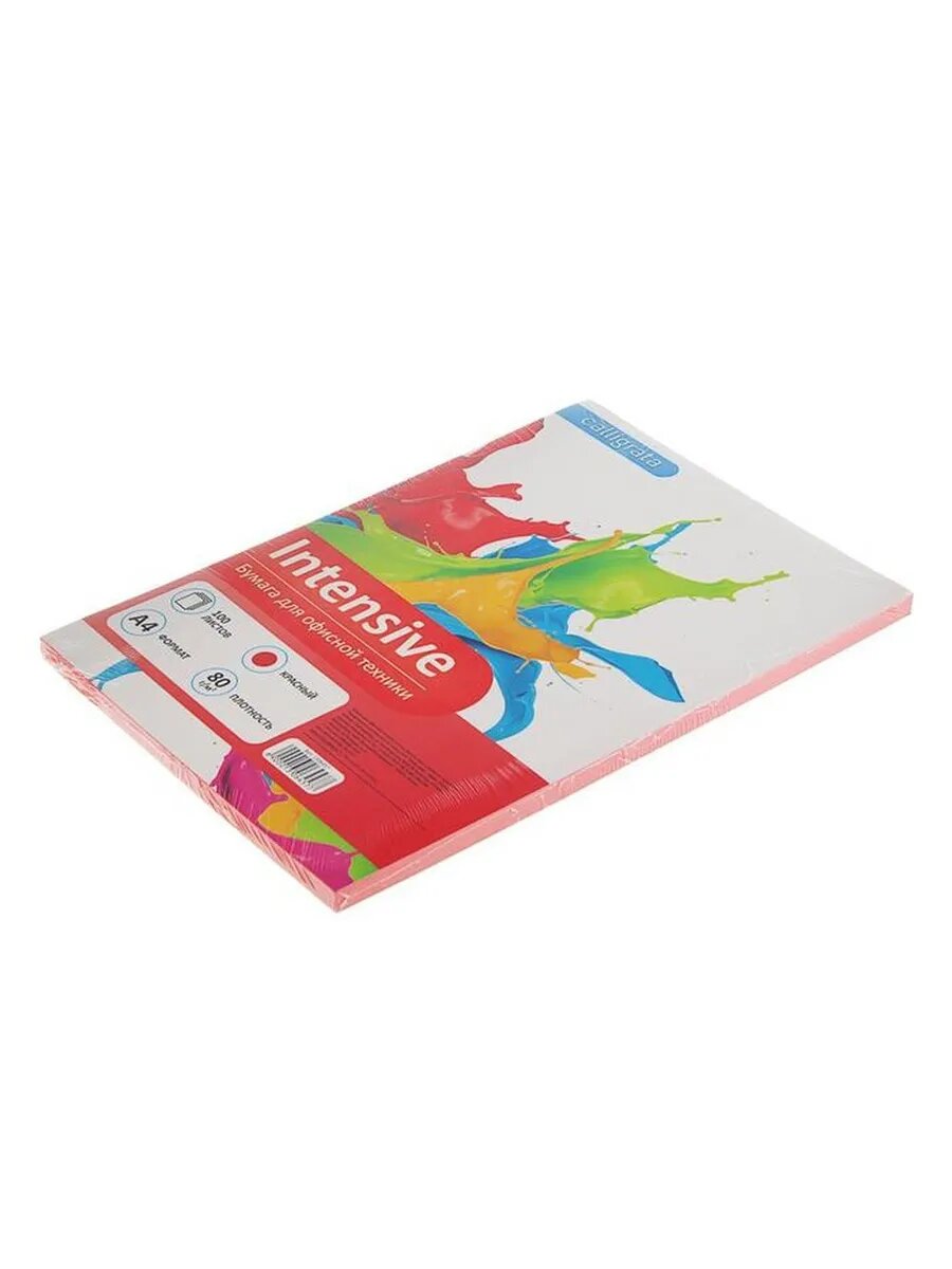 Цветная А4 бумага ярко-красная 100 листов