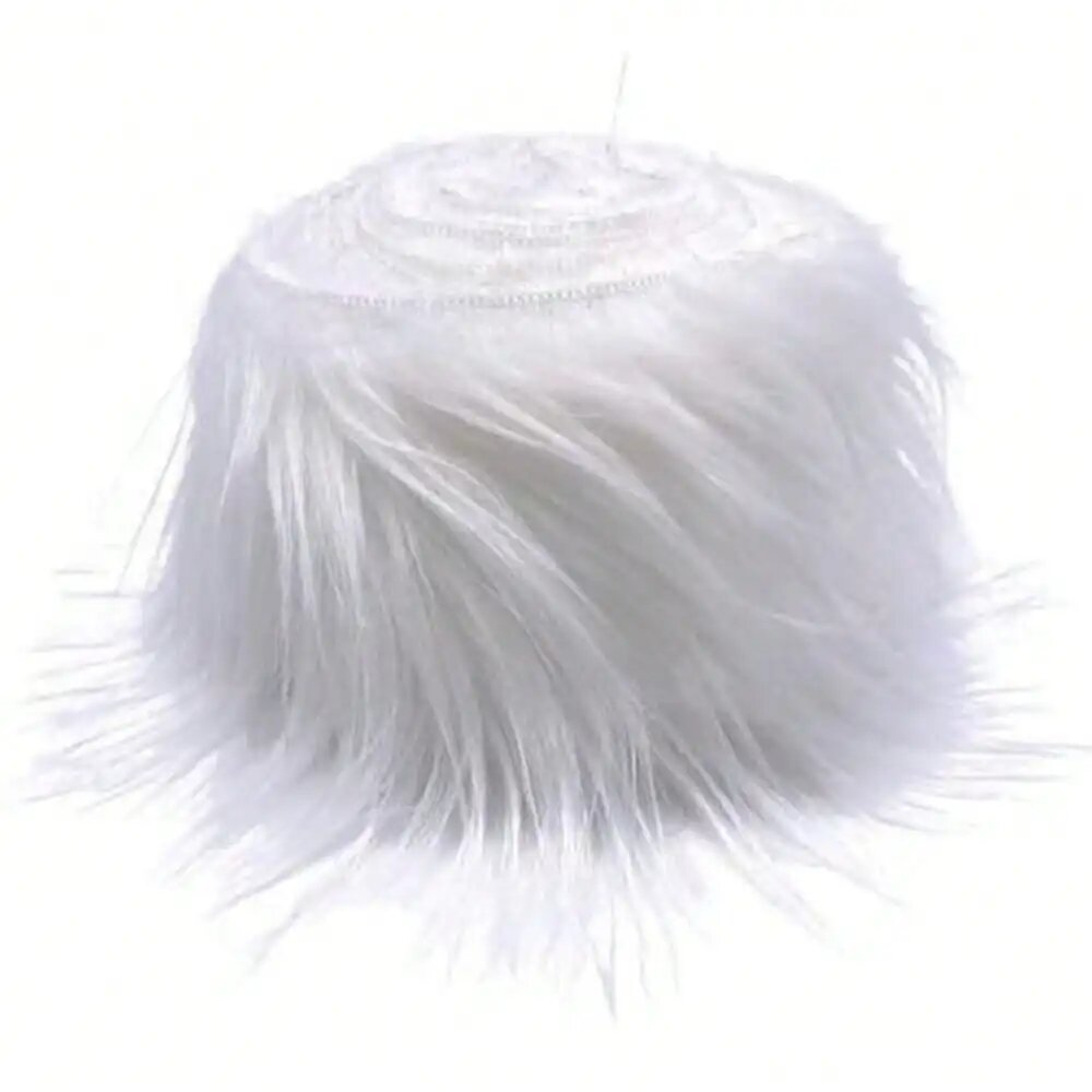 Плюшевая лента из искусственного меха Белый, White