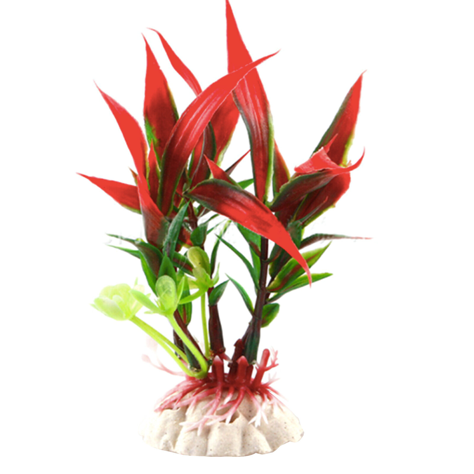 Имитационная водная растительность для аквариума из пластика короткий водоросль двухцветный бамбуковый лист Rich Bamboo Leaf GrassSimulation для украшения аквариума цвета Зеленый Красный вес упаковки 50г размер упаковки 110*80*50мм 1шт