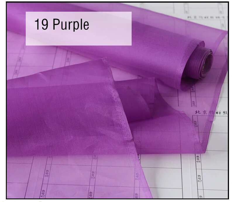 Шелковая органза, 100% шелк, 44 дюйма Фиолетовый, 19 Purple