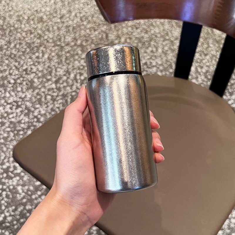 Компактная термокружка из чистого титана для женщин, стильная новая модель, портативный подарок, титановая кружка для