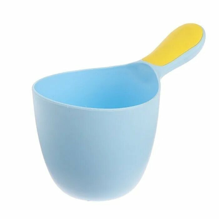 Ковш детский для мытья головы/Лейка душ для купания малышей/Ковшик для ванной "Бегемотик" 750мл, 19х11х15 голубой