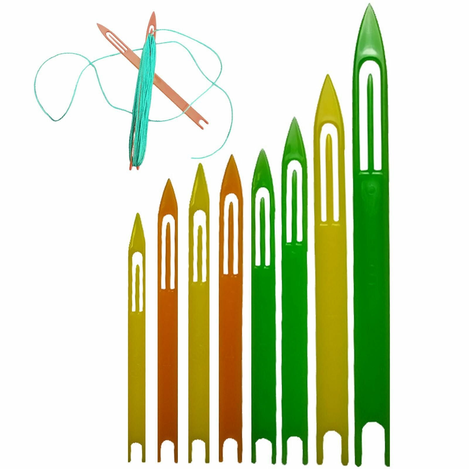 Пластиковая челнок для рыболовных сетей, инструмент для плетения и ремонта, трехслойная игла, набор из 8 штук (1-8 размеры)