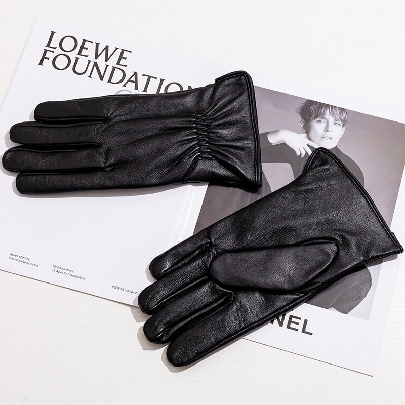 Мужские перчатки из натуральной овчины для активного отдыха, велоспорта, бизнеса, зимние теплые перчатки, кросс-бордерная внешняя торговля, OEM оптовая продажа