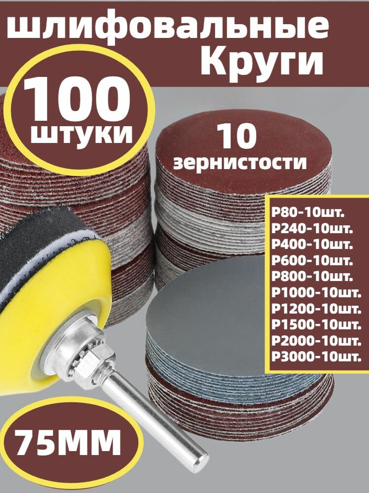 PieJoFpy Круг шлифовальный 75; P80, P800, P600