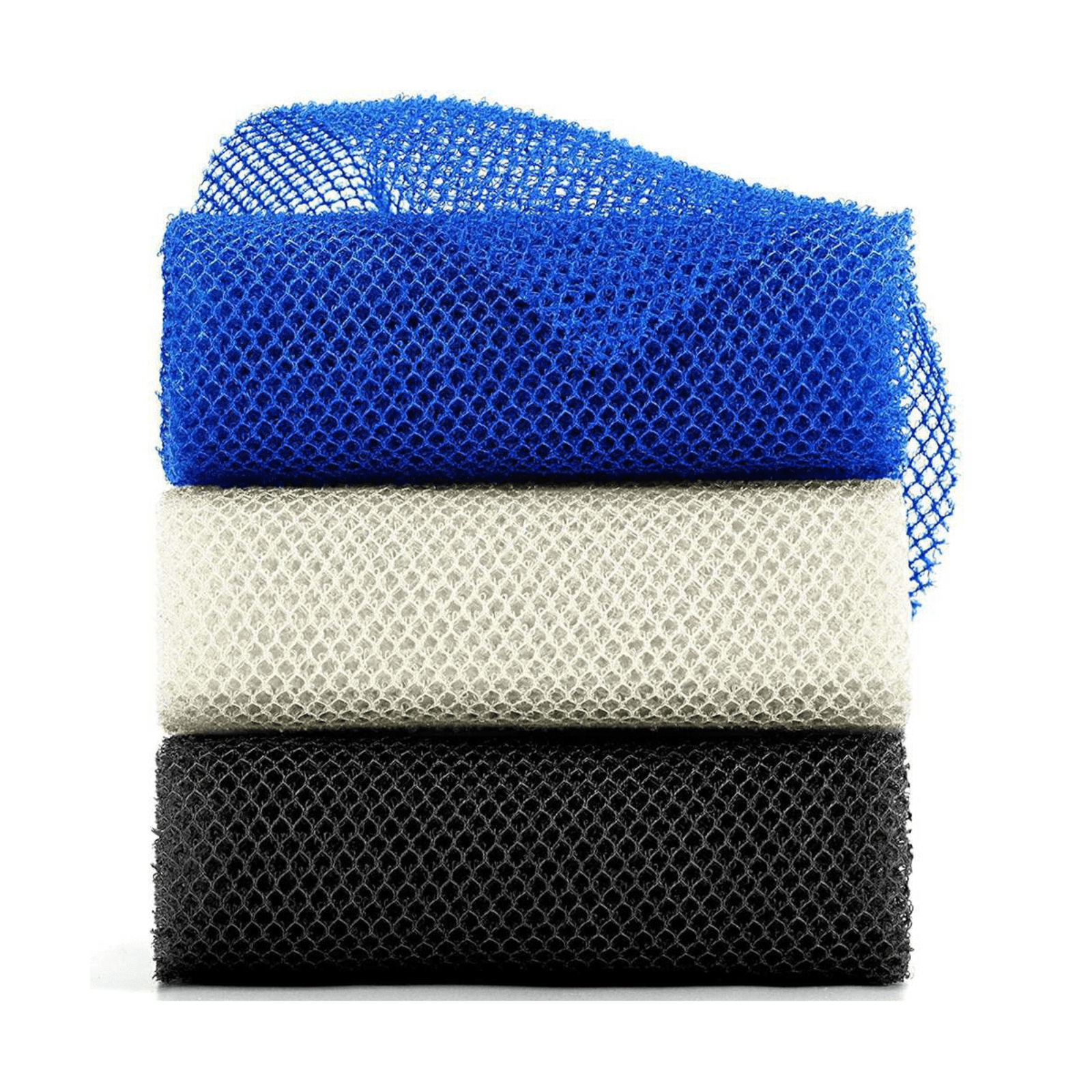 Сетчатый скраб для тела для эксфолиации длиной 3 штуки, сетевая текстура, удаление старой мертвой кожи, гибкий, прочный, не повреждает кожу, легкий пенообразование, портативный, удобно вешать, для ежедневной эксфолиации