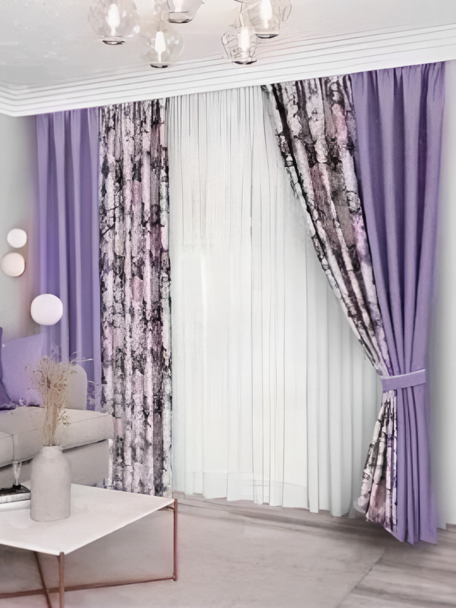 Шторы рогожка, непрозрачные, 275 см x 150 см, комбинированные, плотные