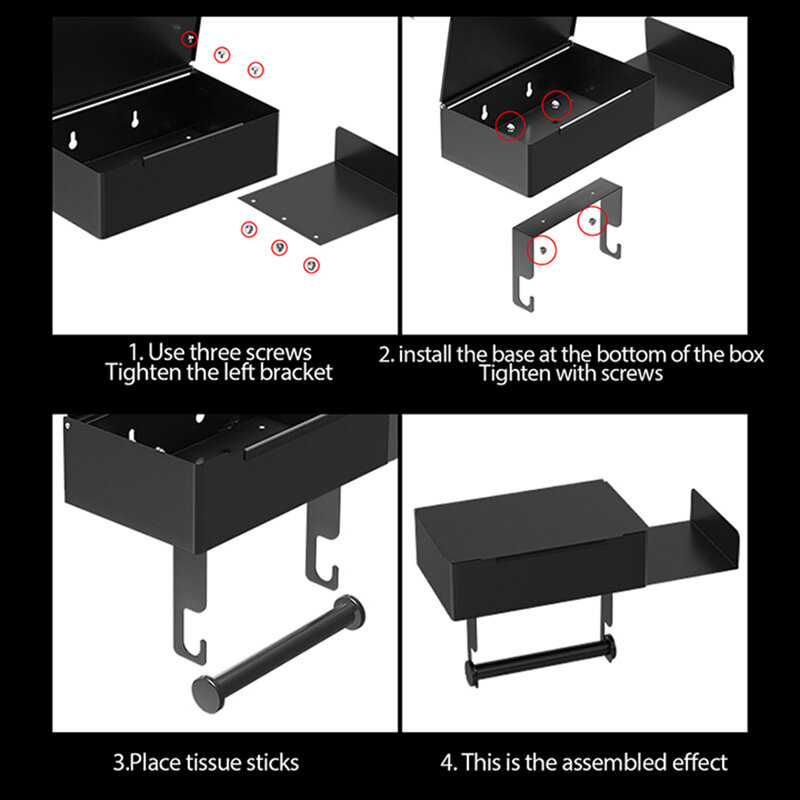 Держатель для салфеток из нержавеющей стали 304, без сверления, держатель для туалетной бумаги, коробка для салфеток в ванной, держатель для рулонной бумаги, коробка для влажных салфеток