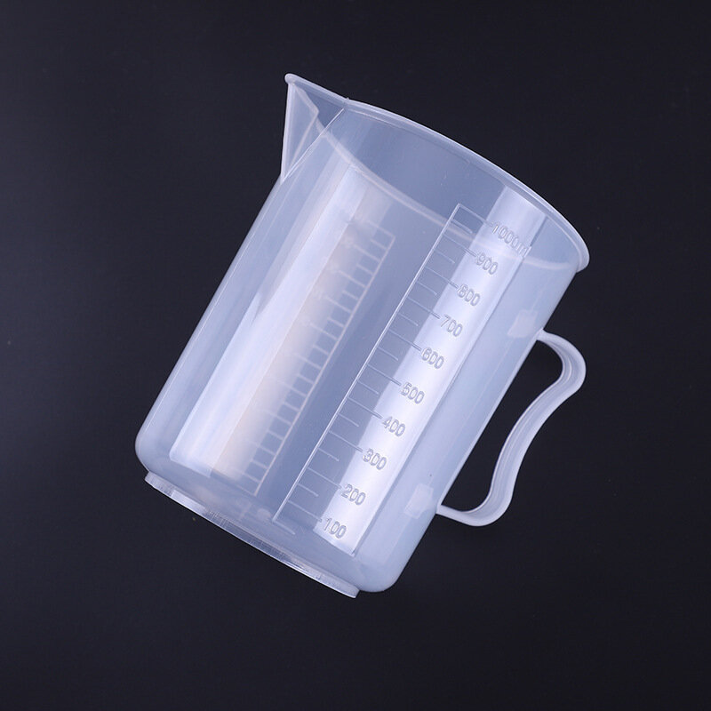 1000 мл прозрачный пластиковый мерный стакан с полной ручкой и без крышки, идеально подходит для кухни