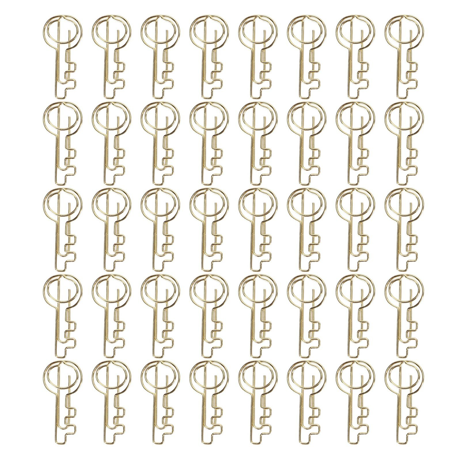 40PCS Paper Clip Unique Key Shape Portable Reusable Cute Appearance Desk Accessories for Office Classroom Family