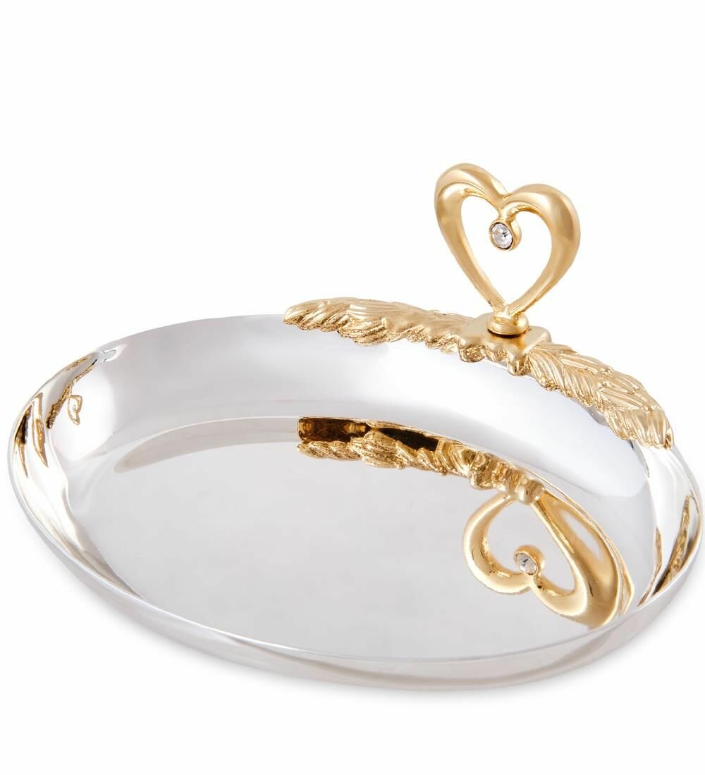 Блюдце-овал с сердцем A971444 Crystal Temptations, Металл, кристалл