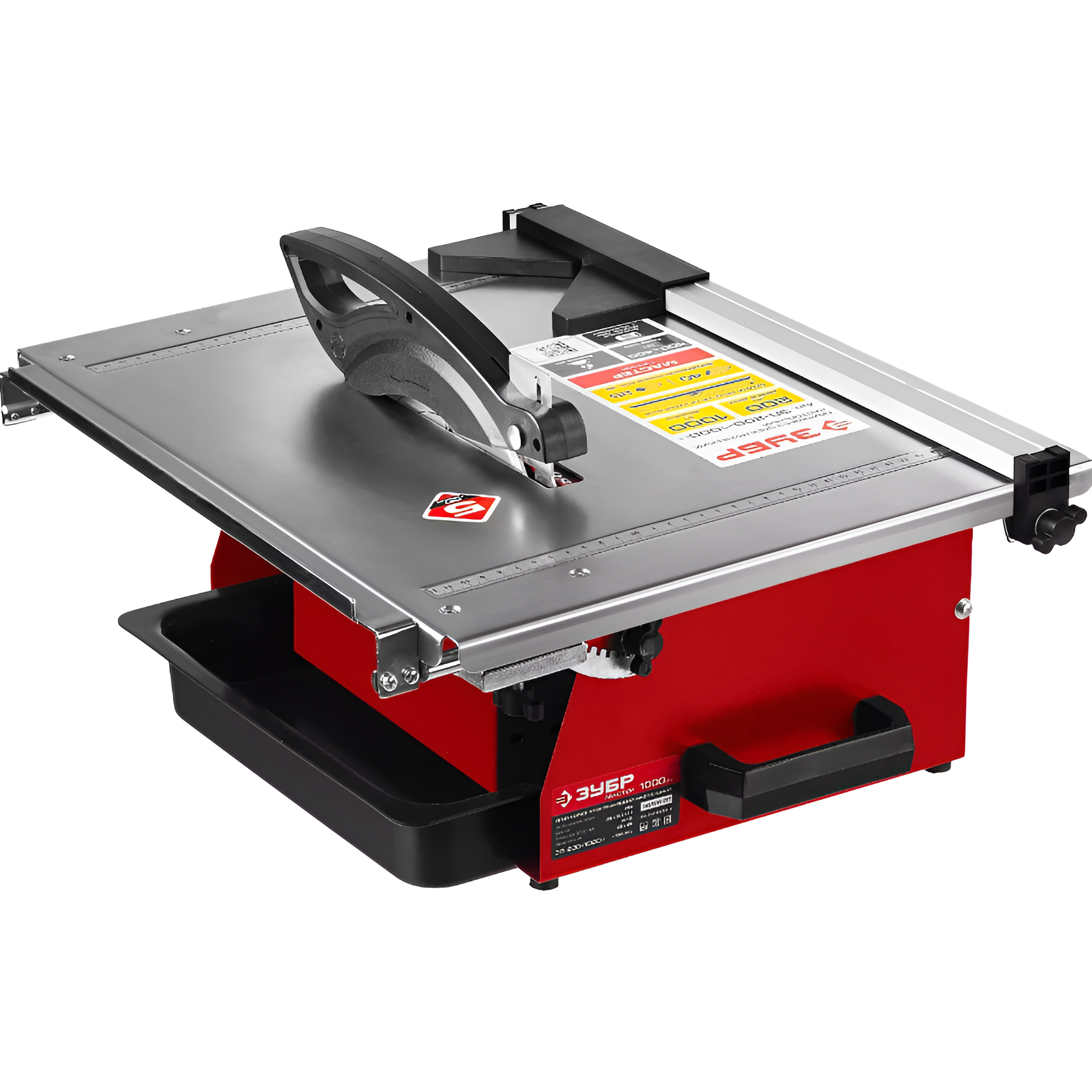 Плиткорез Зубр ЭП-200-1000Н, красный, поддон для воды, 50 Гц