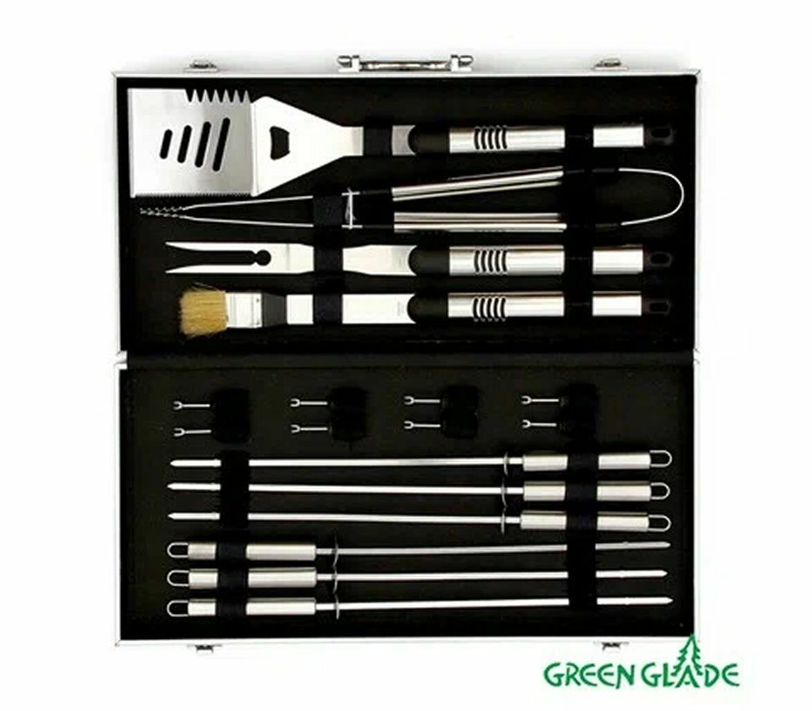 Набор для гриля GREEN GLADE SC007, 18 предметов в алюминиевом кейсе