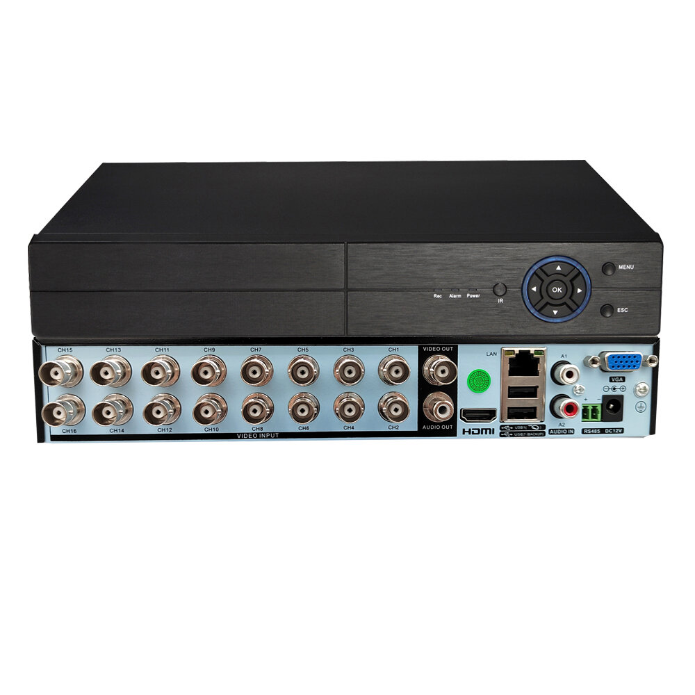 16CH Digital Video Recorder AHD Analog TVI CVI DVR CCTV P2P Remote Phone Monitoring Home Office Security Surveillance System NO HDD EU Plug H.264+ 1080p 960p 720p Linux 12V/2A 4T HDD Support
