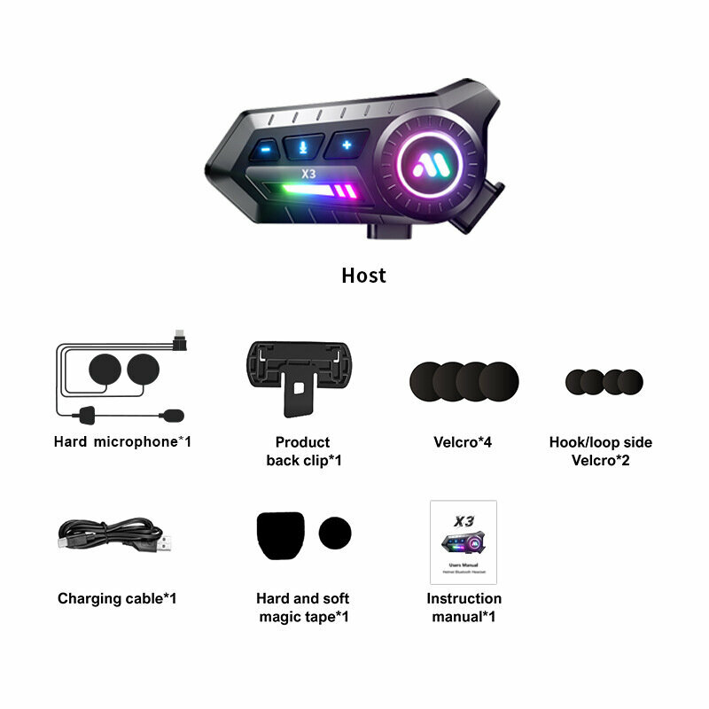 Новый шлем X3 X3PRO с Bluetooth-гарнитурой, водонепроницаемый, с шумоподавлением, мотоциклетная гарнитура, шлем для езды, гарнитура с длительным временем работы от батареи