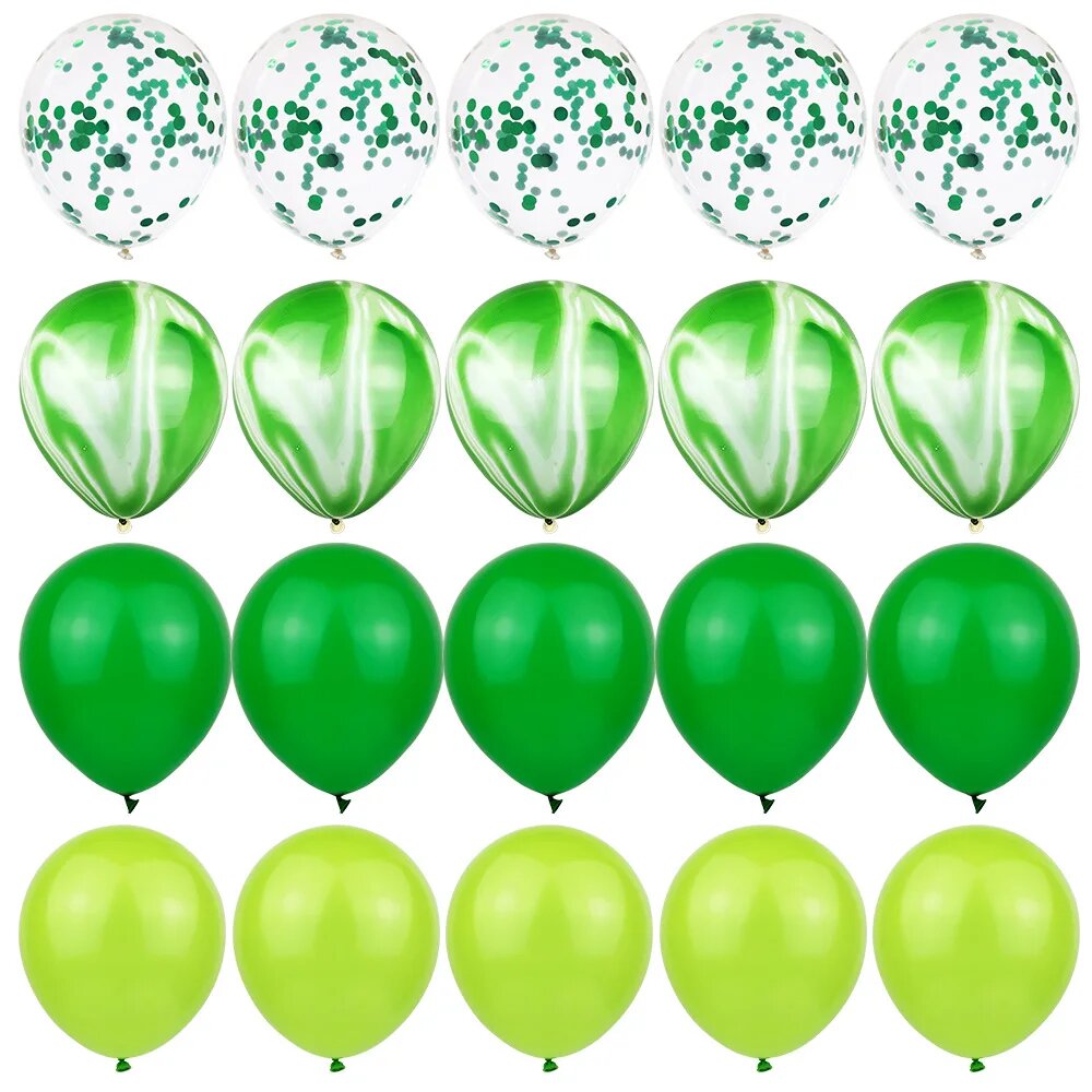 Голубые мраморные шары 15 шт. Зеленый, Green