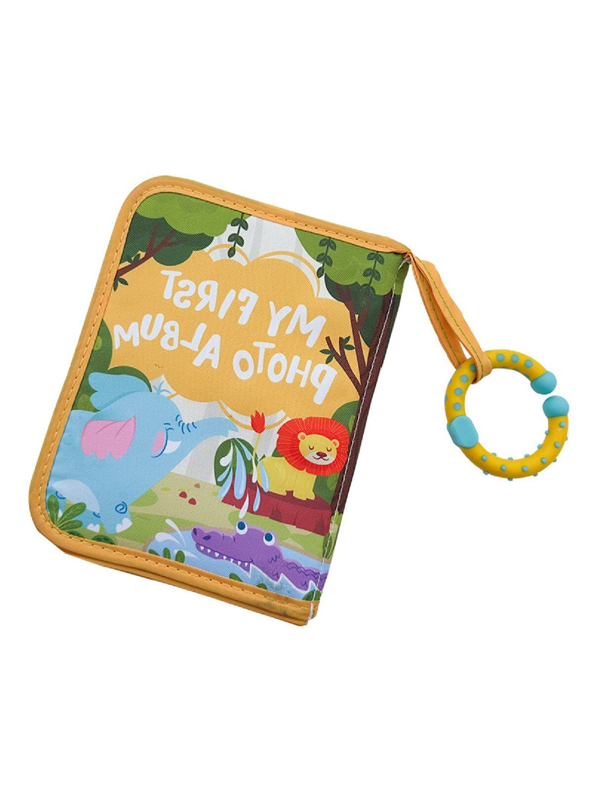 Книжка на память о детском фотоальбоме в мягкой тканевой оболочке с защитным зеркалом