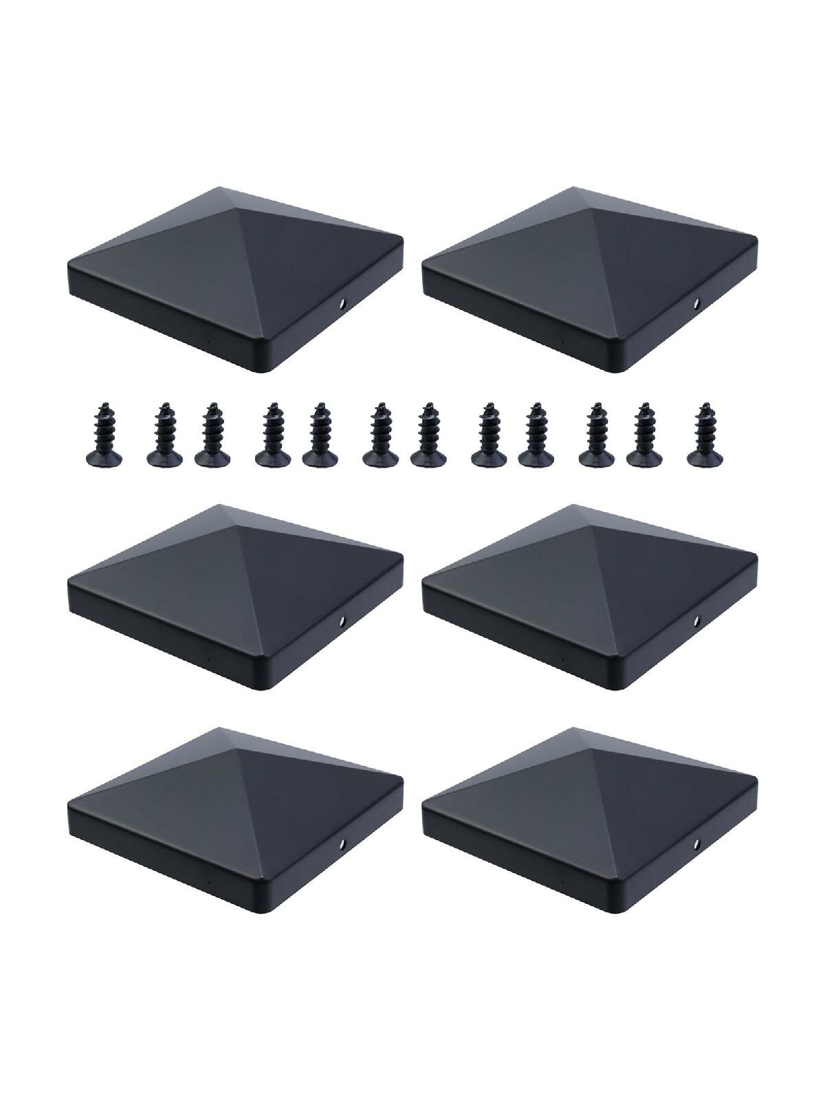 Черная водонепроницаемая крышка столба забора из плотного пластика для садовых столбов на палубе