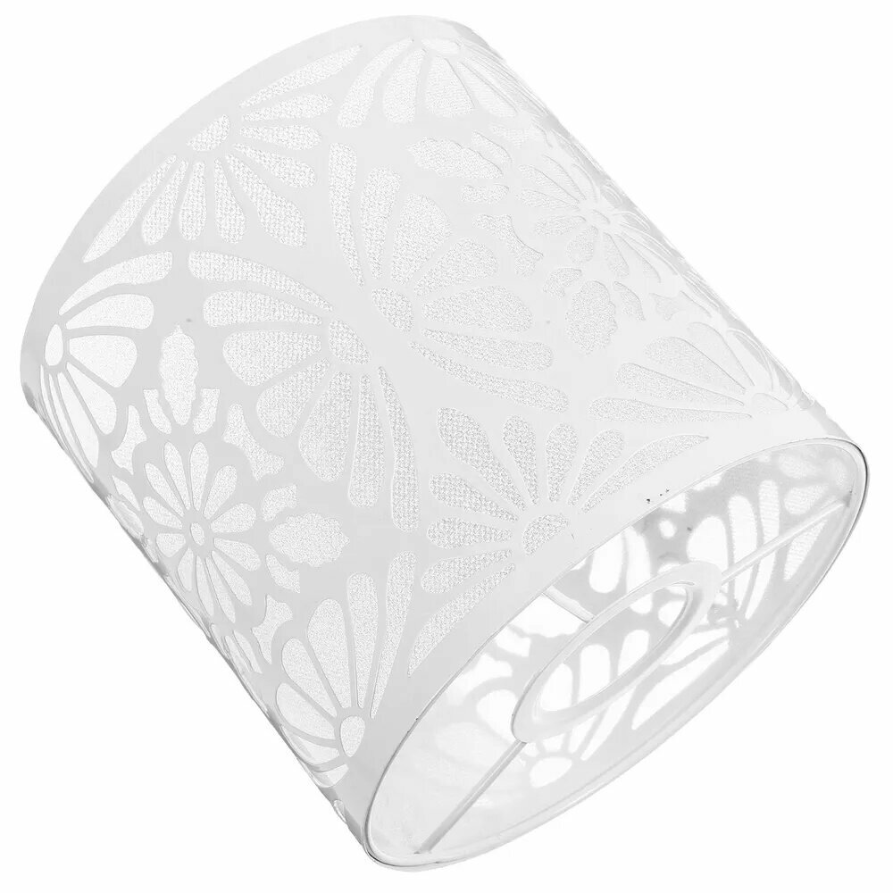 Белый железный ажурный абажур для лампы, декоративный металлический светильник