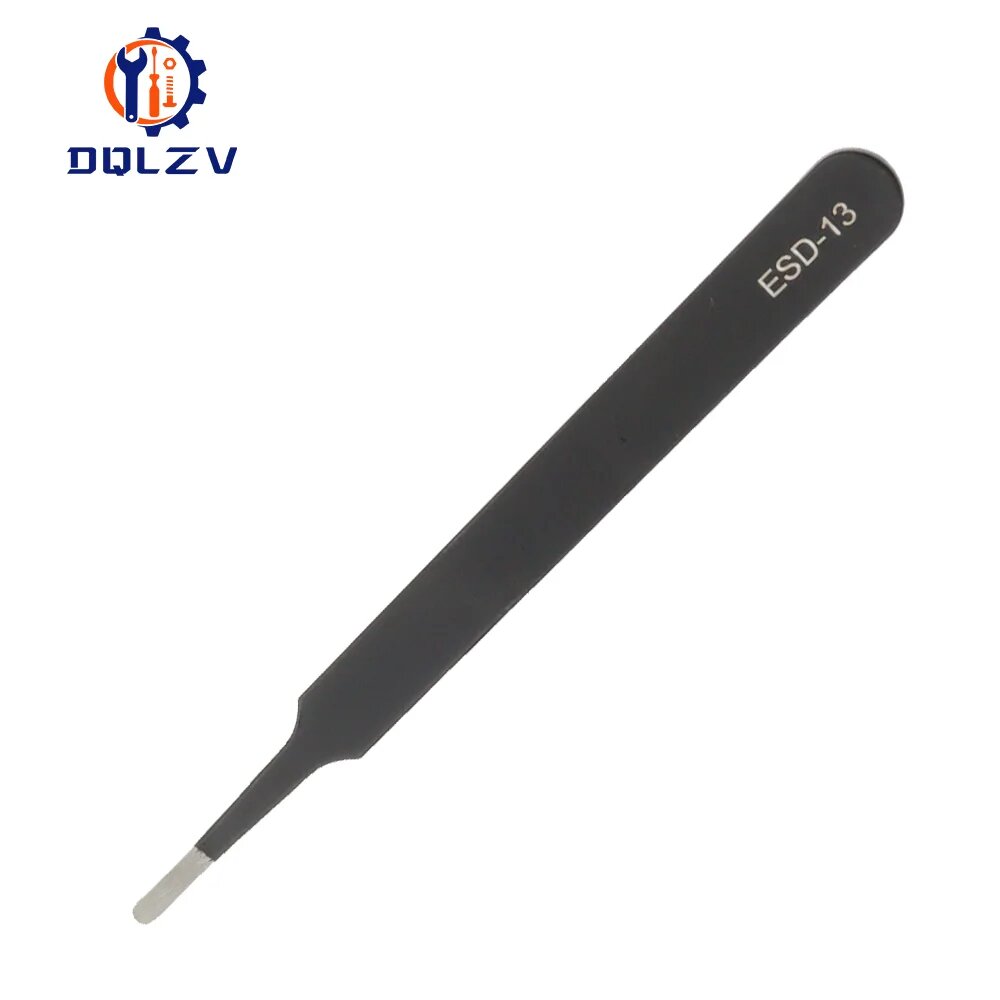 Precision Tweezers Set ESD Anti-Static Stainless Steel Tweezers Repair Tools for Electronics Repair Soldering Craft