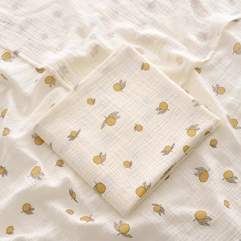 Детское муслиновое одеяло с лимонами, 2 слоя, C76-Lemon
