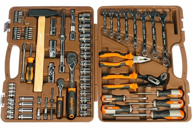 Набор инструментов OMBRA 77пр 1/2",1/4" 4-32мм 6-гран. пластик кейс
