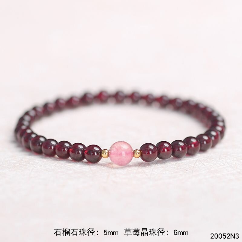 Браслет из граната для женщин, подарок для кого-то, браслет с маленькими бусинами в виде одного круга, красные гранатовые бусины на удачу, подарок на фестиваль Qixi