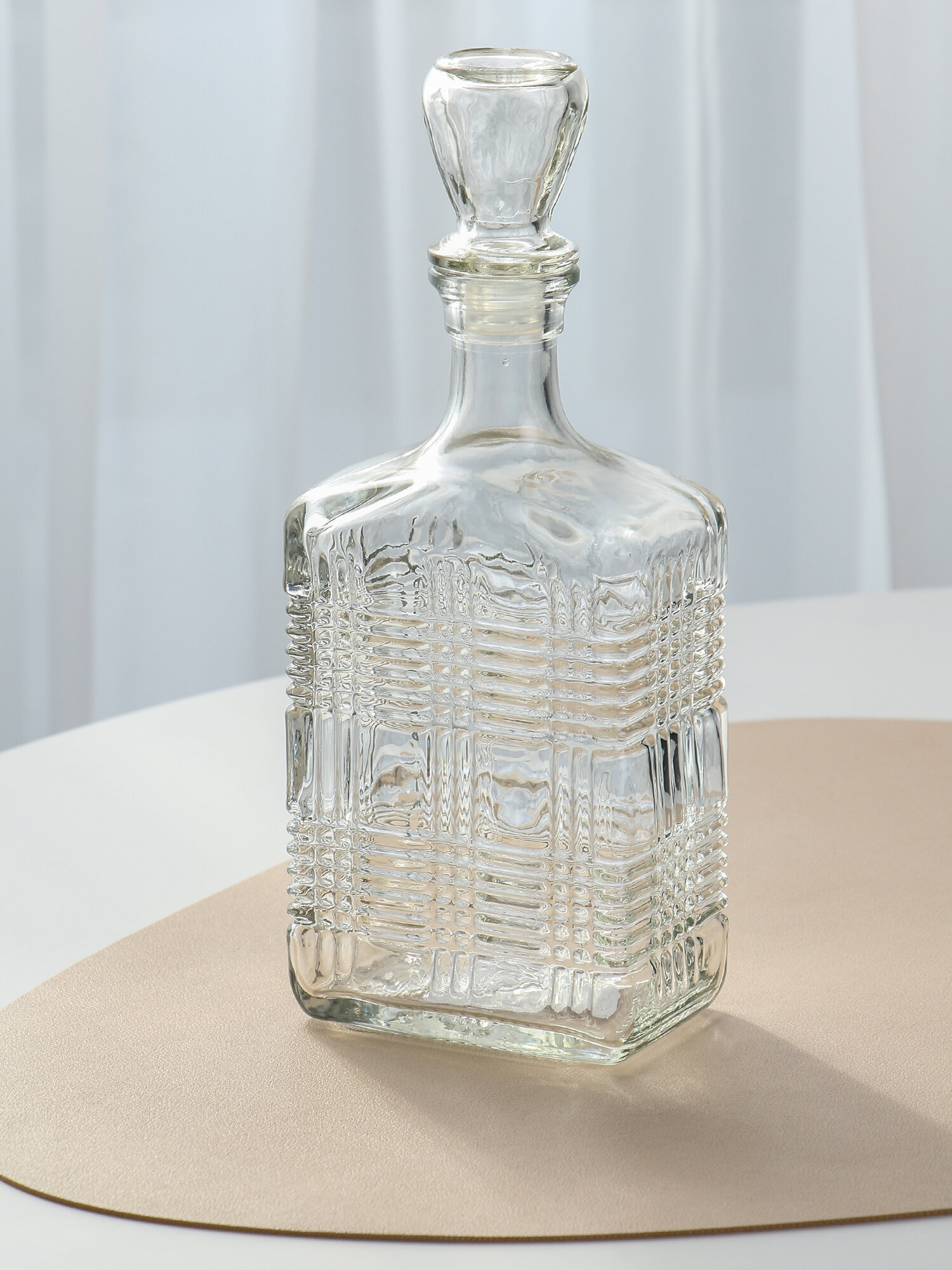 Графин стеклянный Декостек Скотч 0.5 л для крепких напитков, виски и водки, серый, артикул 1164