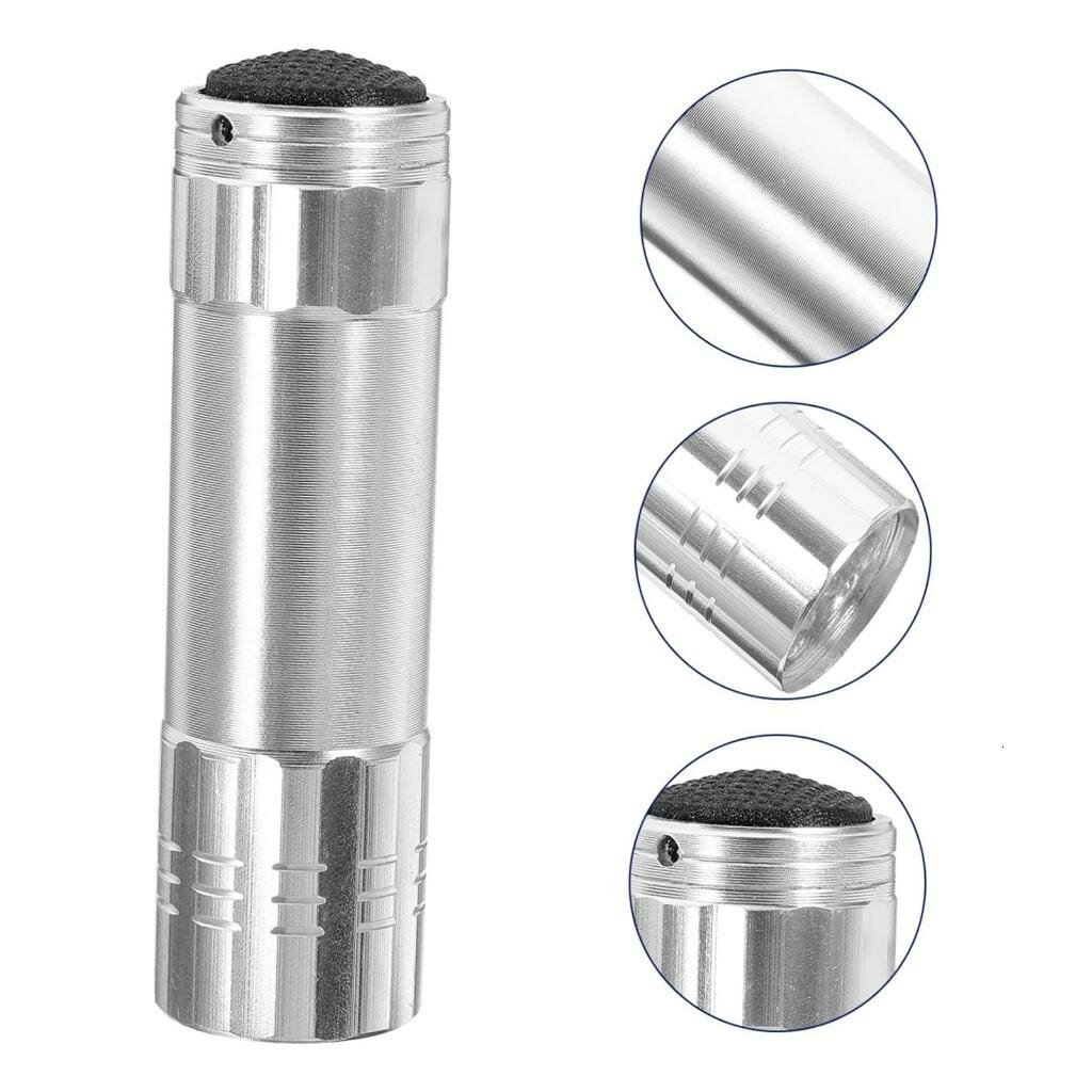 Скрытое отделение для хранения в фонарике, серебро