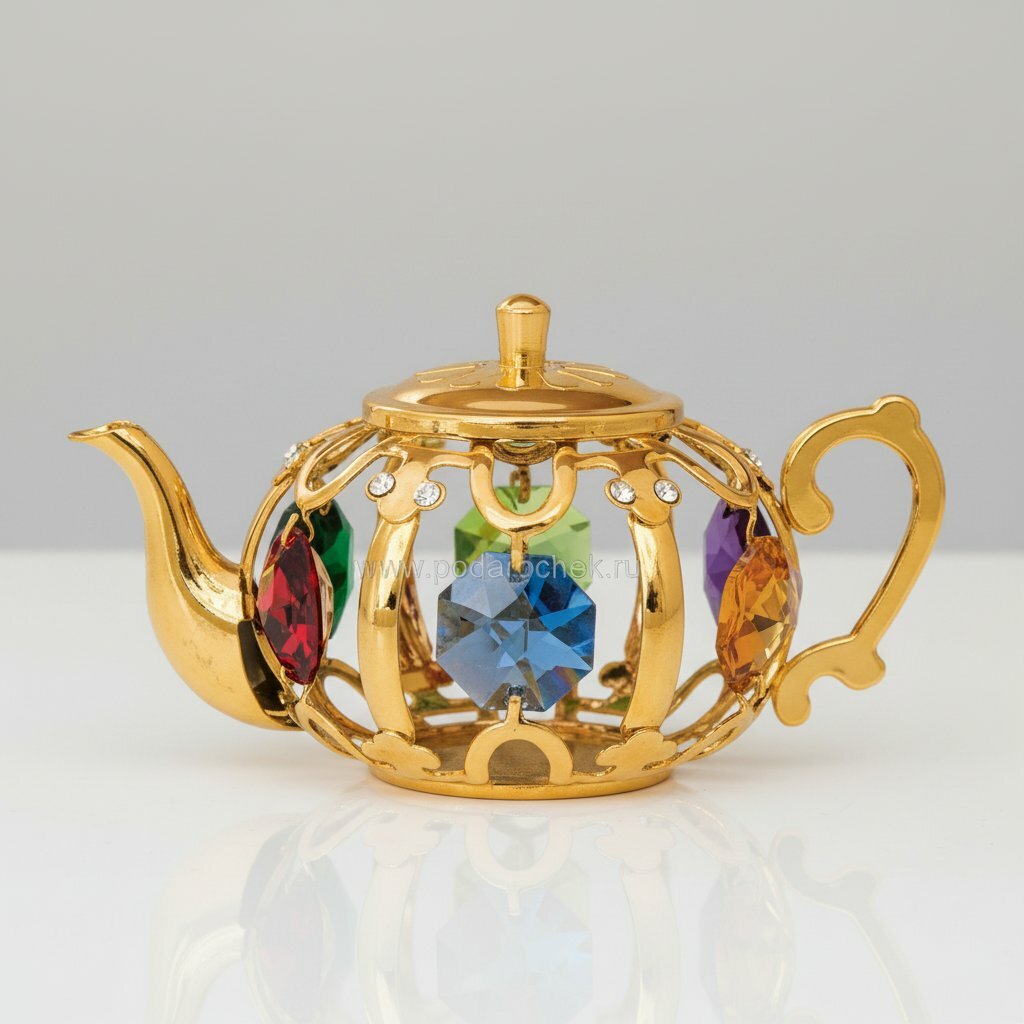 Фигурка Чайник с цв. кр. A7943 Crystal Temptations, Металл, кристалл
