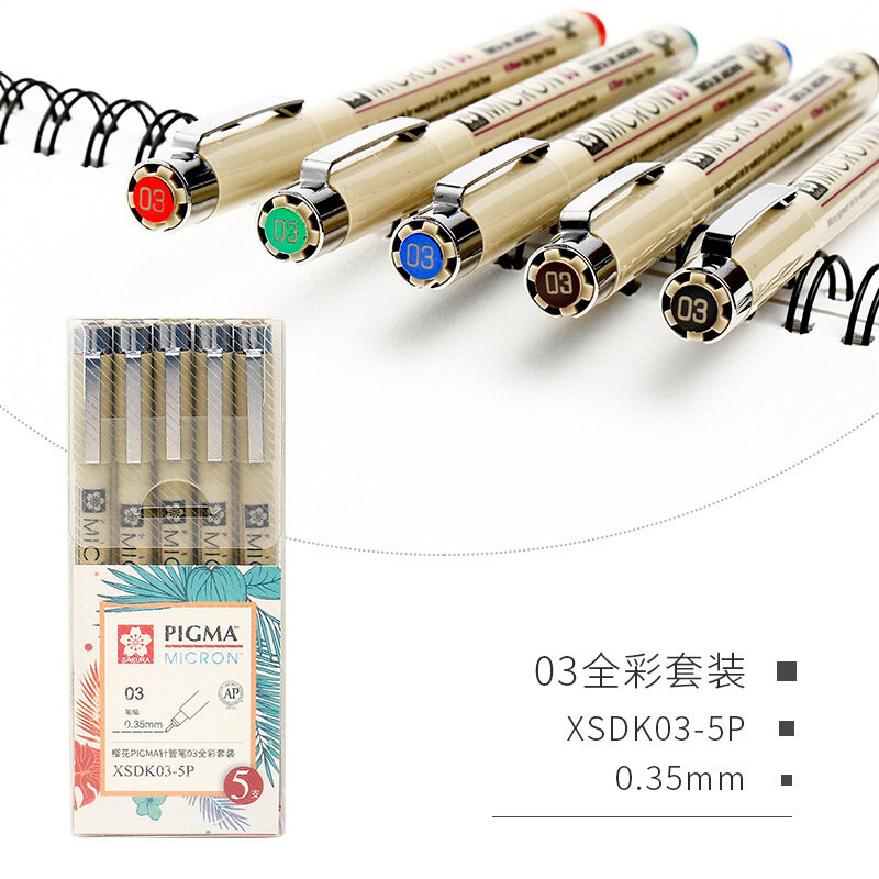 Набор из 9 водонепроницаемых цветных ручек SAKURA с японским сакурой для аниме, манга, контуров, дизайна и ручного рисования