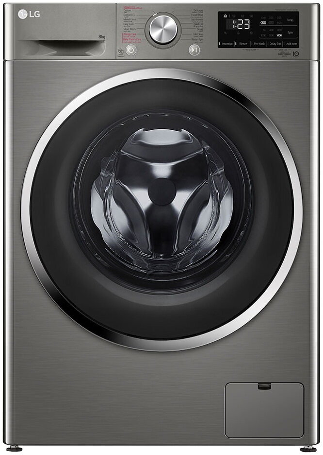Стиральная машина LG F4R6VYGCP, дисплей, 8 кг, 1400 об/мин, серый