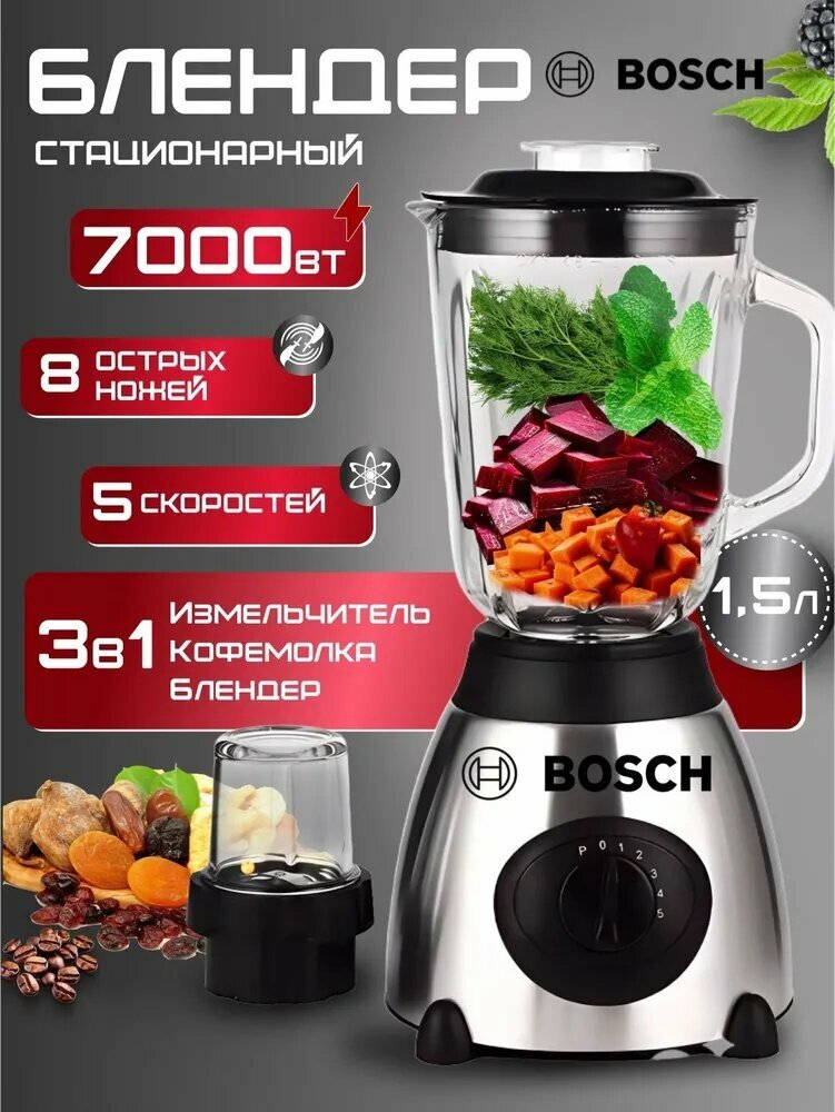 Стационарный блендер Бленд стац 1, черно-серый, хром