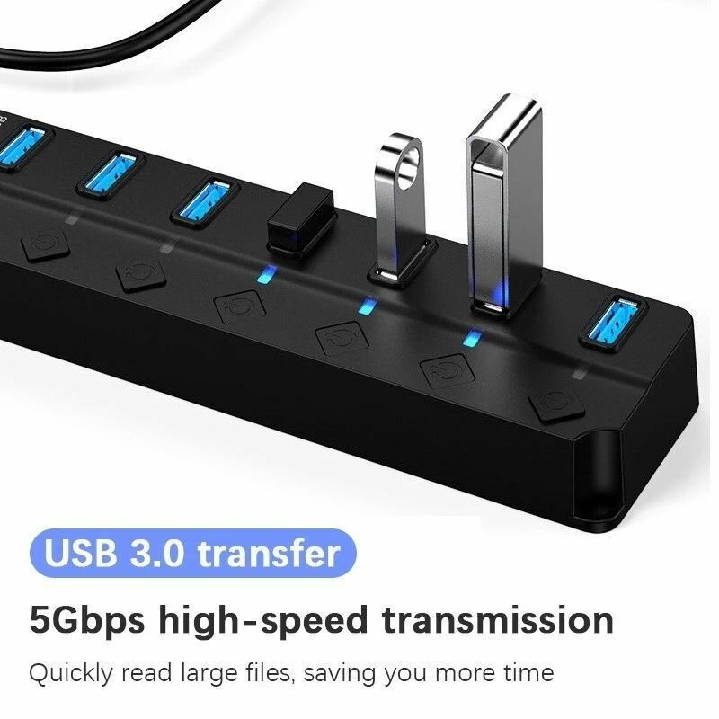 USB хаб с отдельным коммутатором splitter с отдельным коммутатором USB адаптер хаб многопортовой разъем питания
