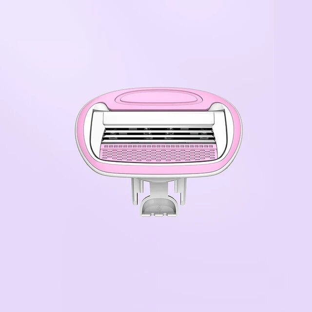 Портативная женская бритва для удаления волос со смазывающей полоской, сменными лезвиями, 4-слойными лезвиями, полностью моющаяся.