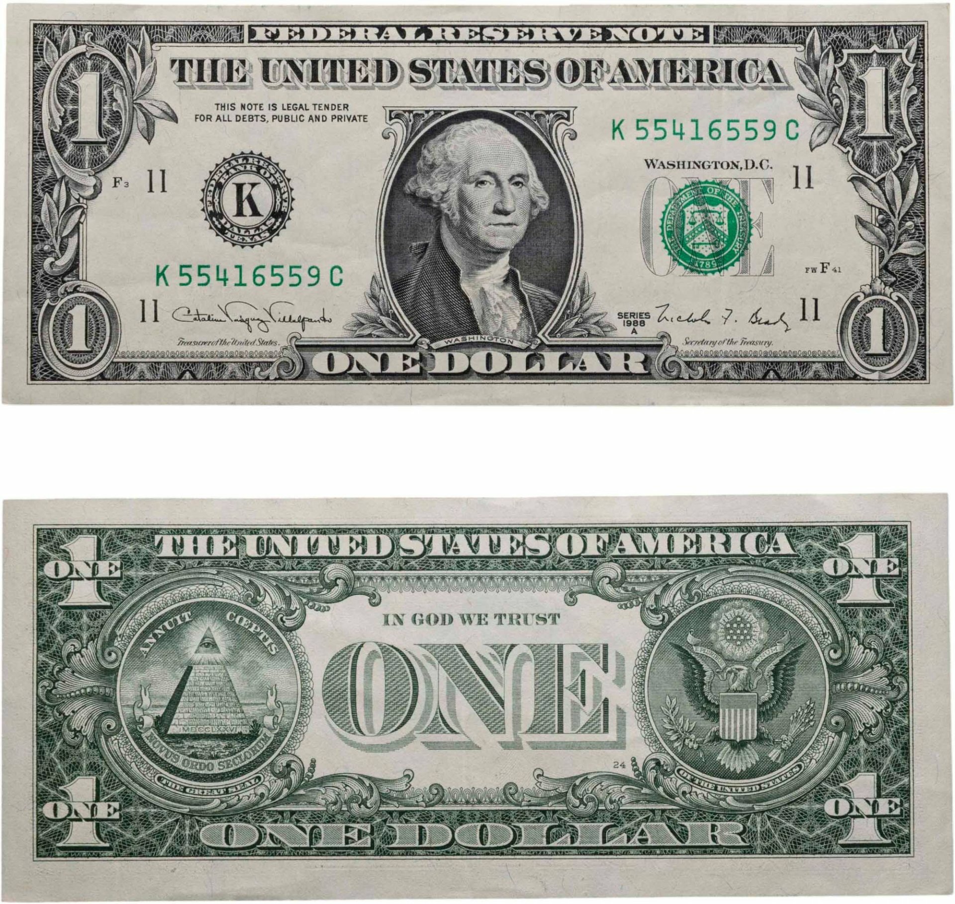 США 1 доллар 1988A Pick 480b К-Даллас