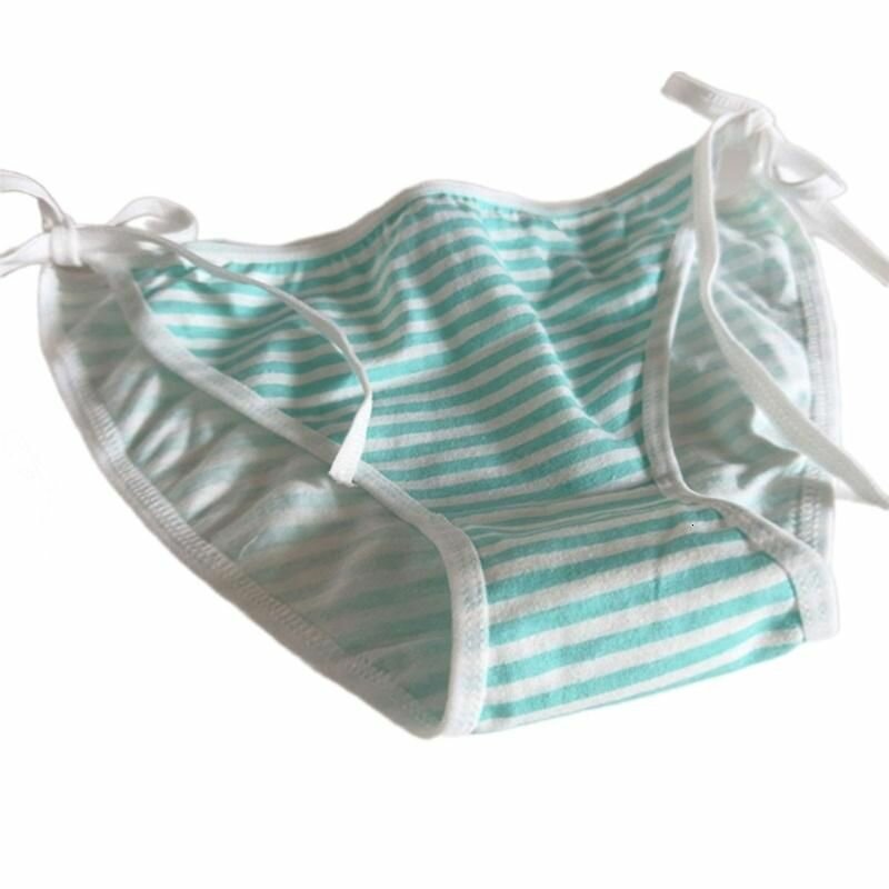 Полосатые бикини-трусики в стиле аниме, Зеленый