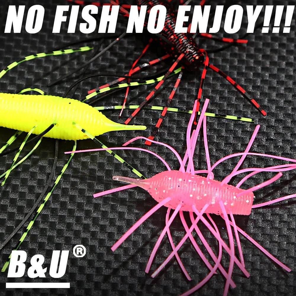 Силиконовая приманка B&U Multi-Tentacles, Светло-желтый, 40 мм, 5 шт. — фото 1