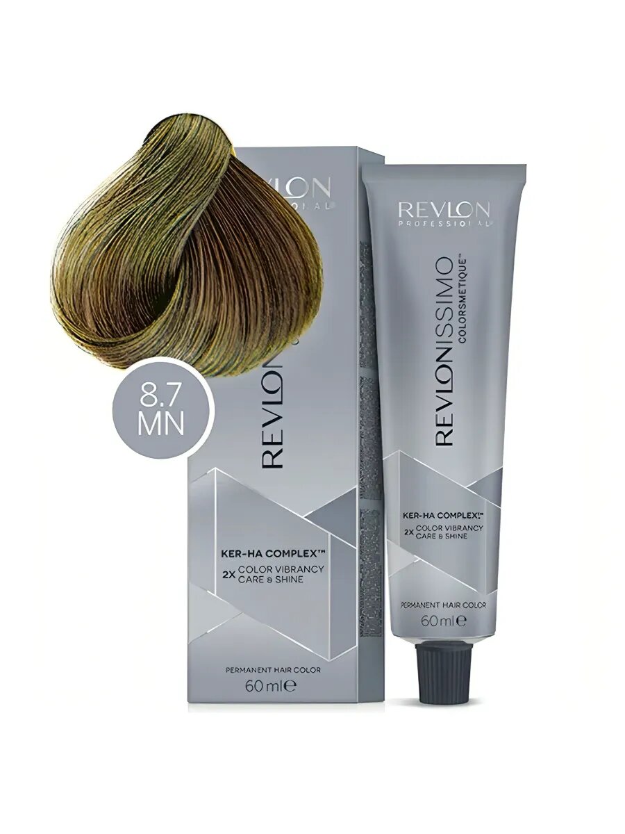 Краска для волос Revlon Professional Revlonissimo Colorsmetique, Краситель с гиалуроновой кислотой перманентный, 8.7MN