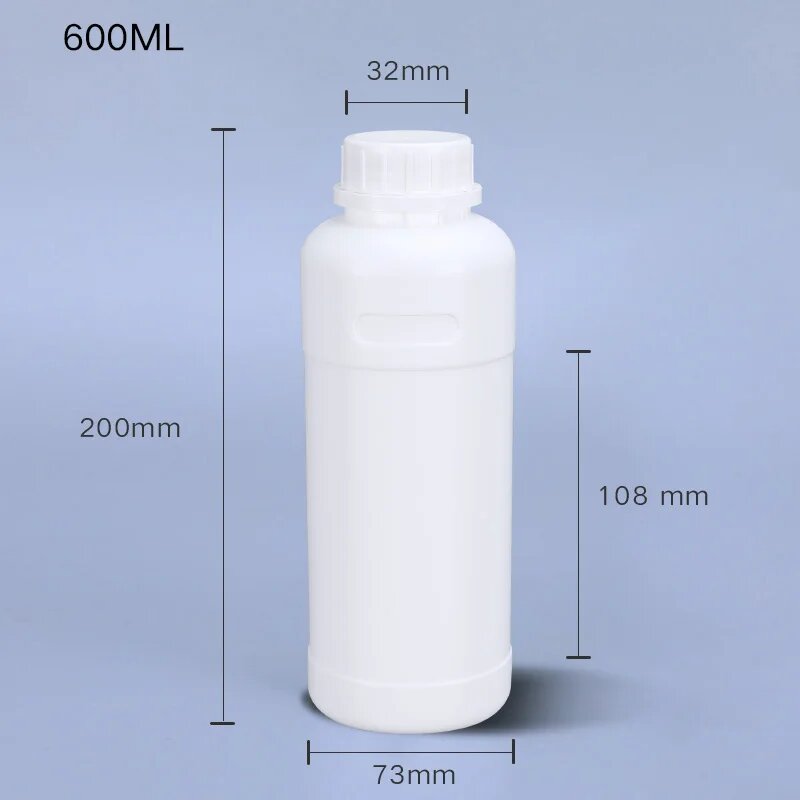 Пластиковые бутылки HDPE 100-1000 мл Белый, 600ml white