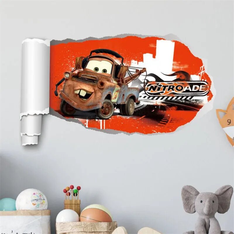 Наклейка на стену "Машинки" Mater Nitroade, 3D, цвет 2