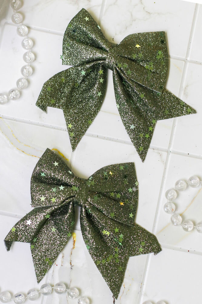 Набор декоративных бантов мольто дольче, серо-зелёный, 12х13 см, 2 шт, Edelman 1143321