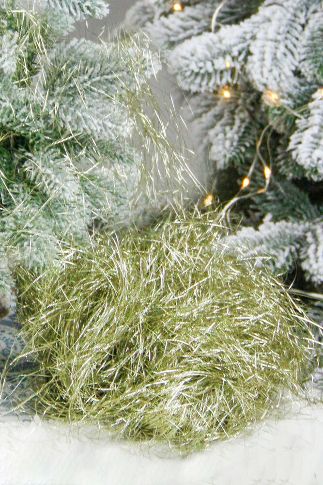 Декоративные нити ANGEL HAIR - мерцающие паутинки, оливковые, 20 г, Кэминг (Kaemingk) 420818